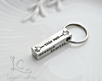 Personalized key chain 4-sided bar for Dad Mom Groom