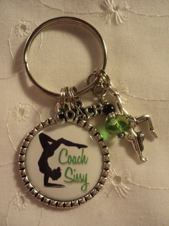 Personalized Gymnastics Coach/Teacher key chain by chaleybrooke
