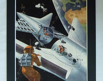 Retro rocket art | Etsy
