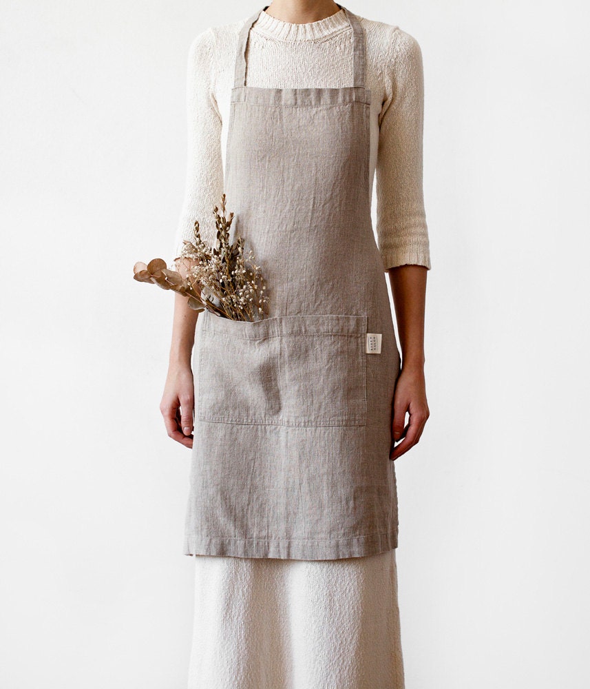 Natural Stone Washed Linen Apron