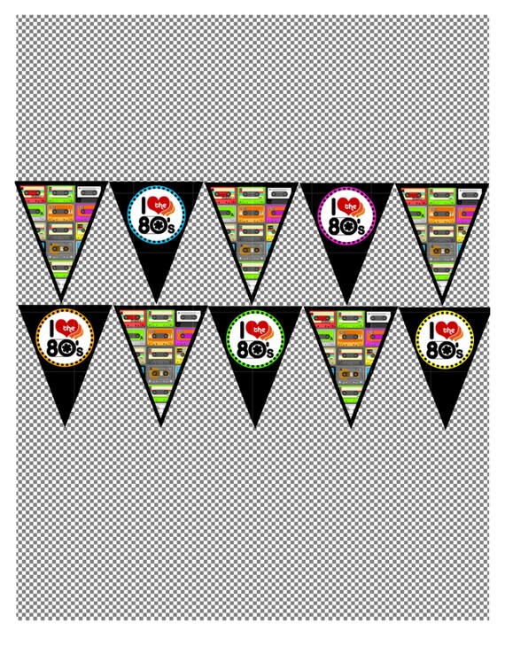 I Love the 80's Banner-Digital Instant Download