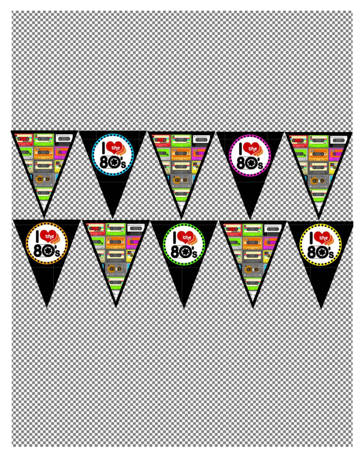 I Love the 80's Banner-Digital Instant Download