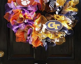 Georgia tech wreath | Etsy