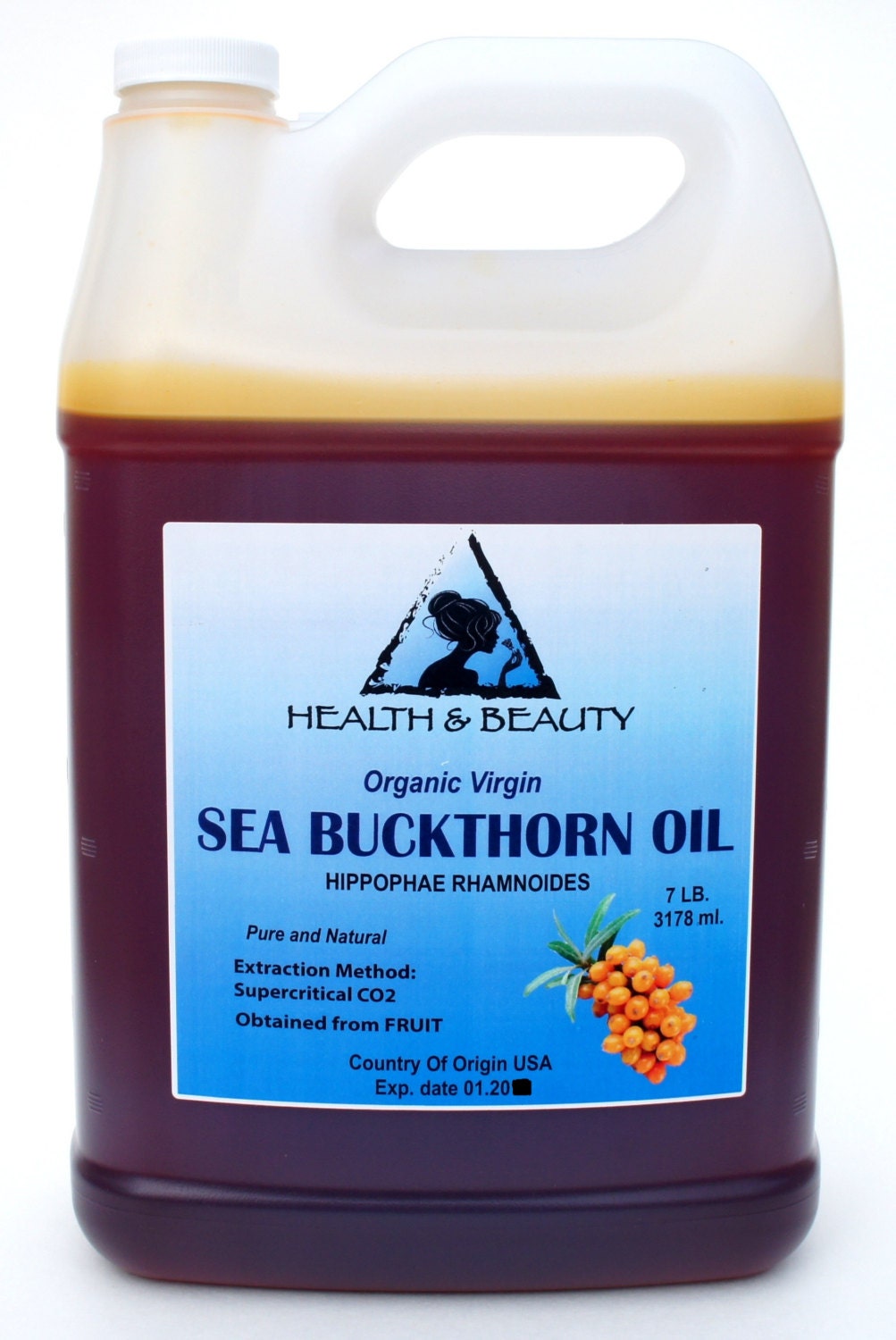 7 Lb 1 gal SEA BUCKTHORN Oil UNREFINED Organic Virgin
