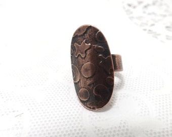 Etched copper ring | Etsy