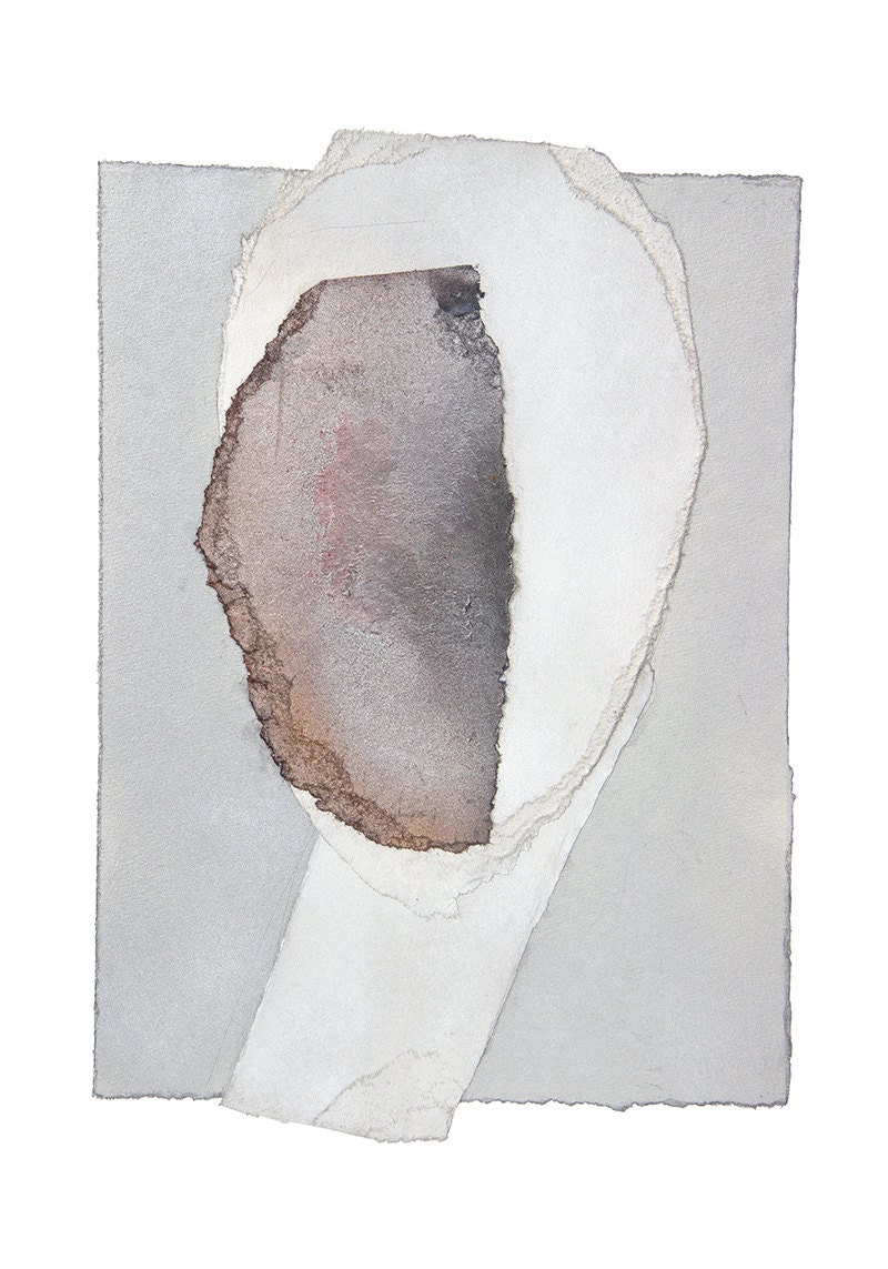 Minimalist Grey Art Print Abstract Artwork of Original by BorianaM