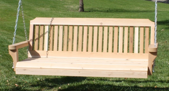 Brand New 6 Foot Cedar Wood Traditional Porch Swing with
