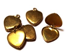 6 Vintage Lockets, Brass Locket, Heart Locket, Jewelry Locket, Necklace ...
