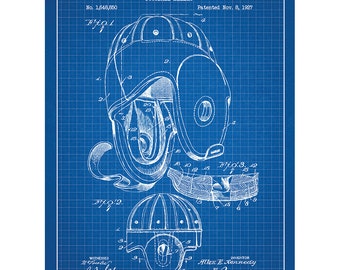 Unique helmet blueprint related items | Etsy