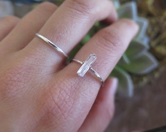 Rectangle stone ring | Etsy