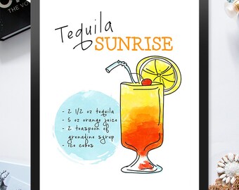 Tequila sunrise | Etsy
