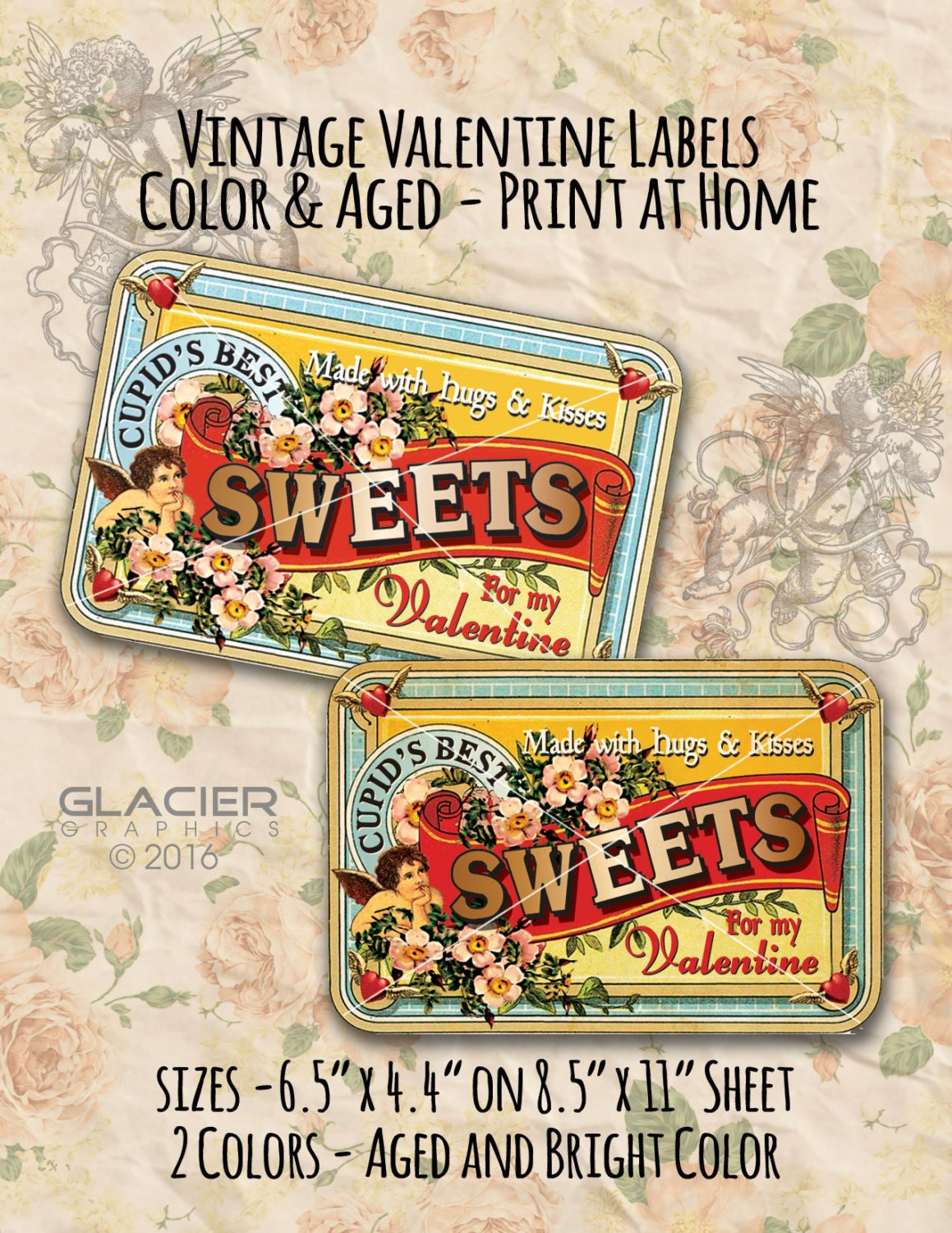 Vintage Valentine Candy Label Digital Download Printable