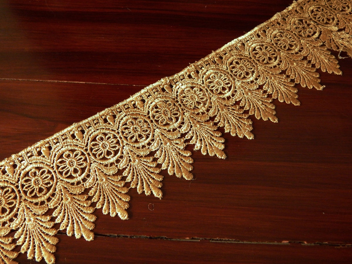 Beige Lace Trim Embroidered Trim Indian Fabric Trim Bridal