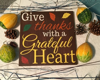 Unique give thanks sign related items | Etsy