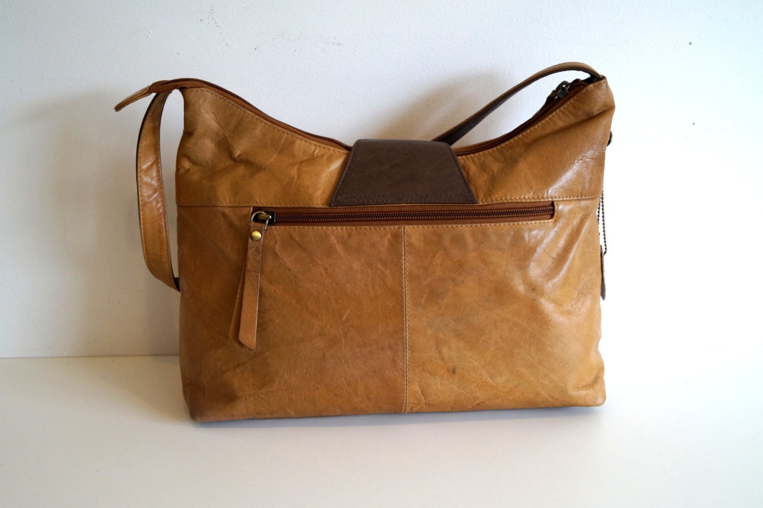 Leather handbag Shoulder bag Tan leather Handbag Genuine