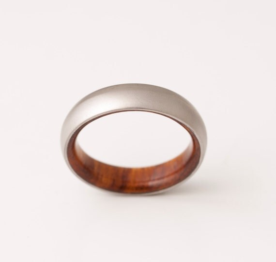 Titanium and Iron Wood // Mens Wood Rings //wood Wedding Band