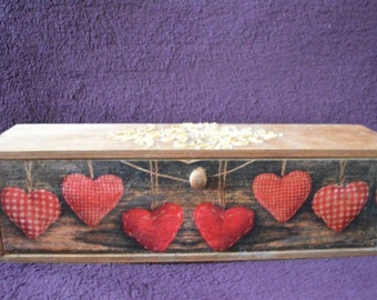 Wooden heart box | Etsy