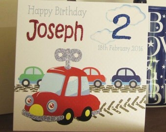 Car birthday card | Etsy