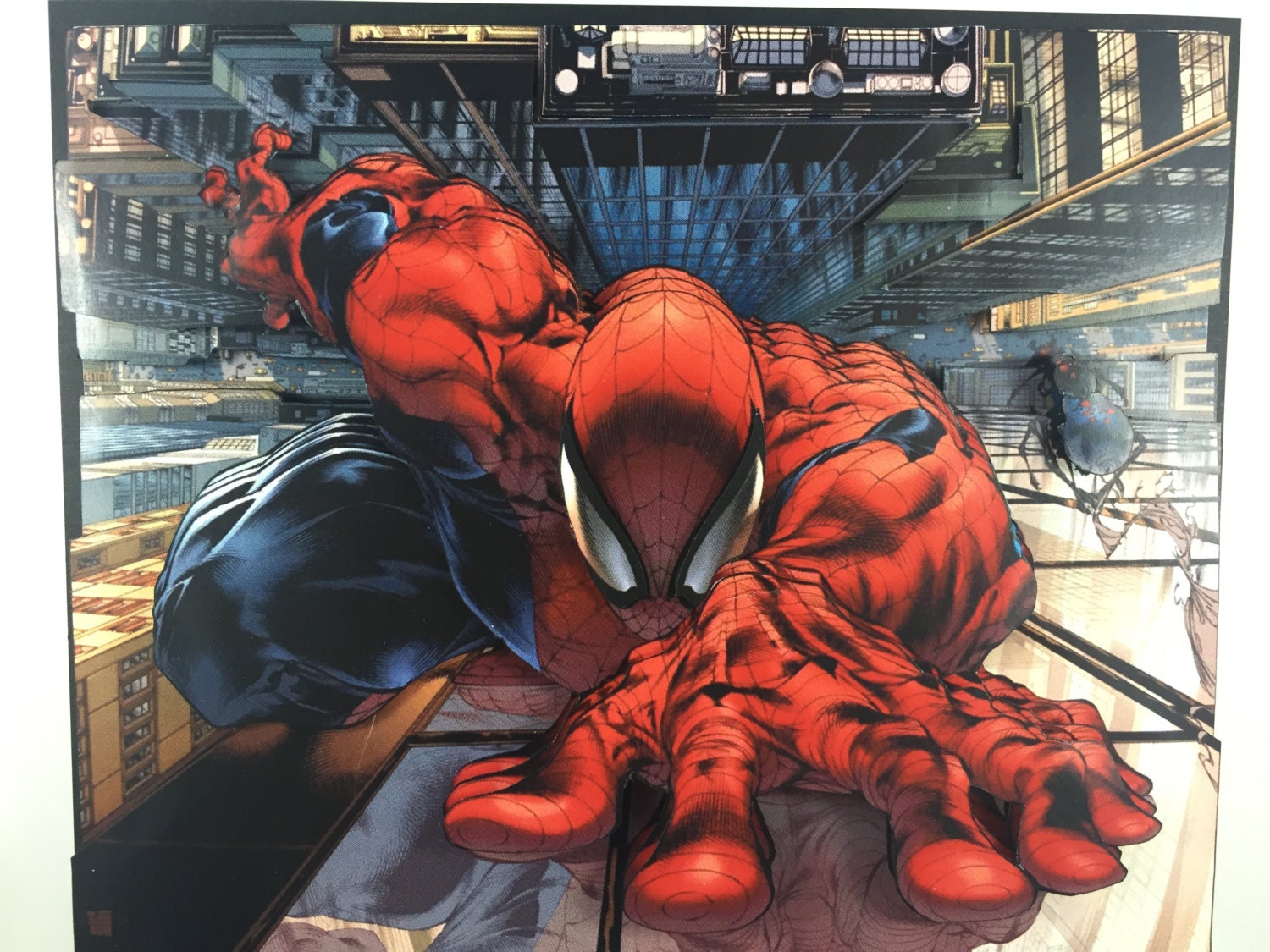 Spider-Man Climbing Building 3d Pop Up Art Picture