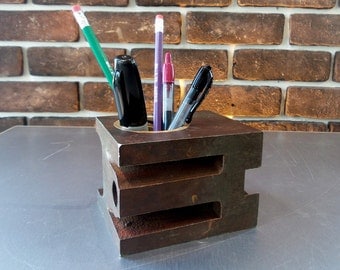 Metal pen holder | Etsy