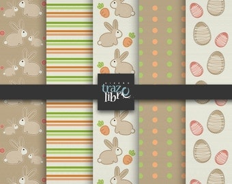 Easter Digital Paper Scrapbooking Paper Easter Eggs Easter