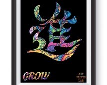 Unique modern asian art related items | Etsy