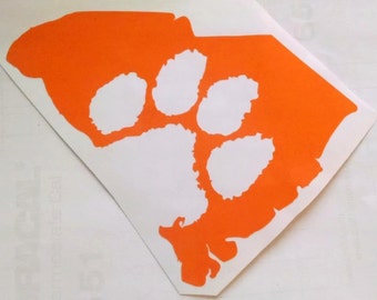 Clemson paw decal | Etsy
