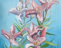 Unique lily painting related items | Etsy