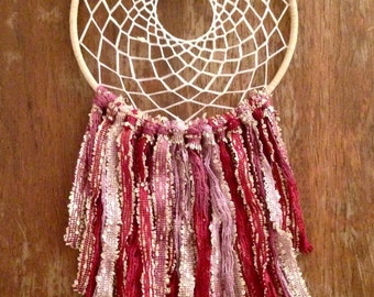 7 Diameter Black and Pink Dreamcatcher by WildTeal on Etsy