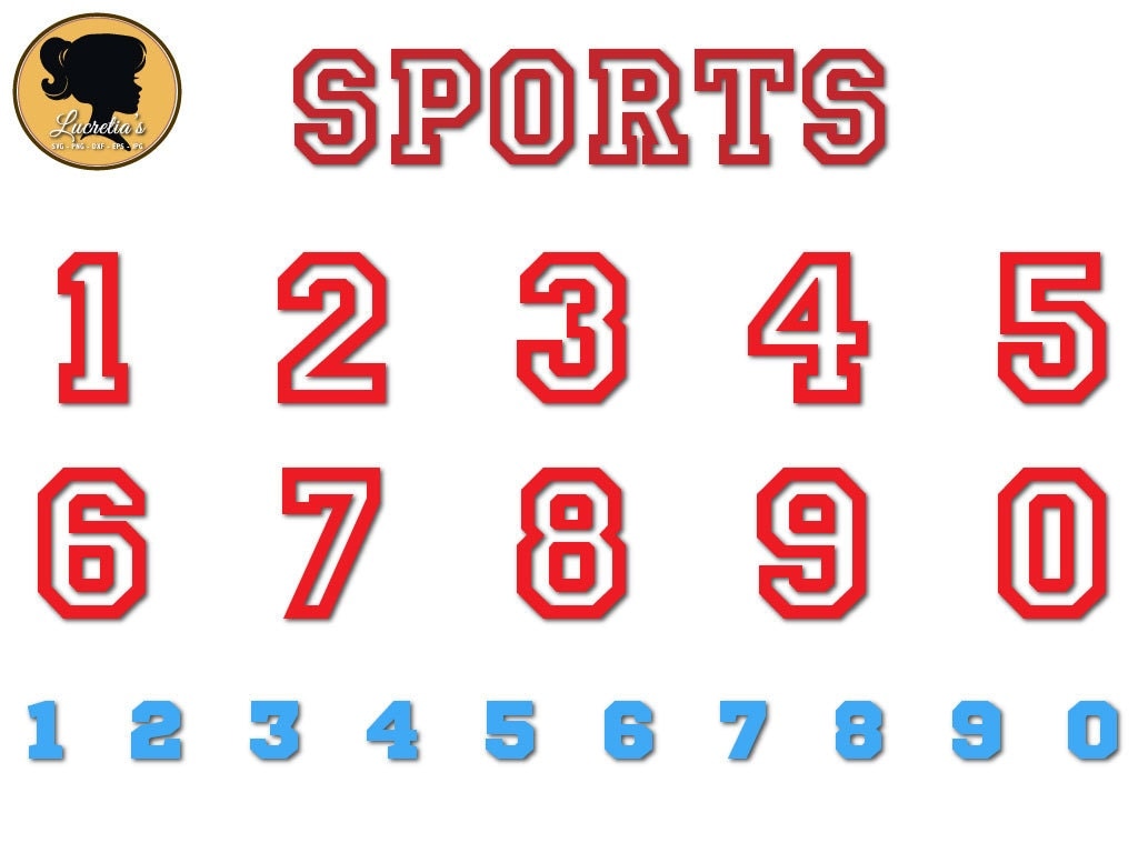Sports Number Silhouette Sports Numbers Svg SVG sport