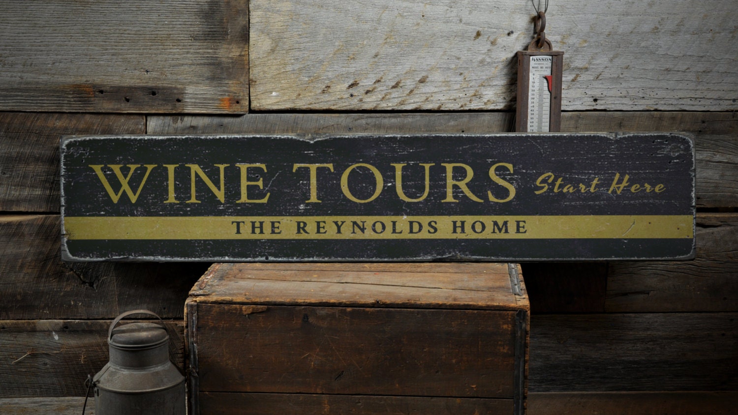 Wine Tours Start Here Wood Sign Personalized Family Name Home