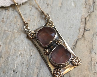 Sterling silver necklace silver and gold necklace by artisanlook