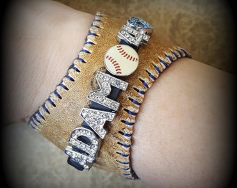 Baseball Cuff Bracelet / Recycled Baseball