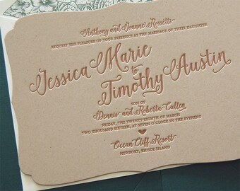 Items similar to Letterpress Wedding Invitation - LETTERPRESS - The ...