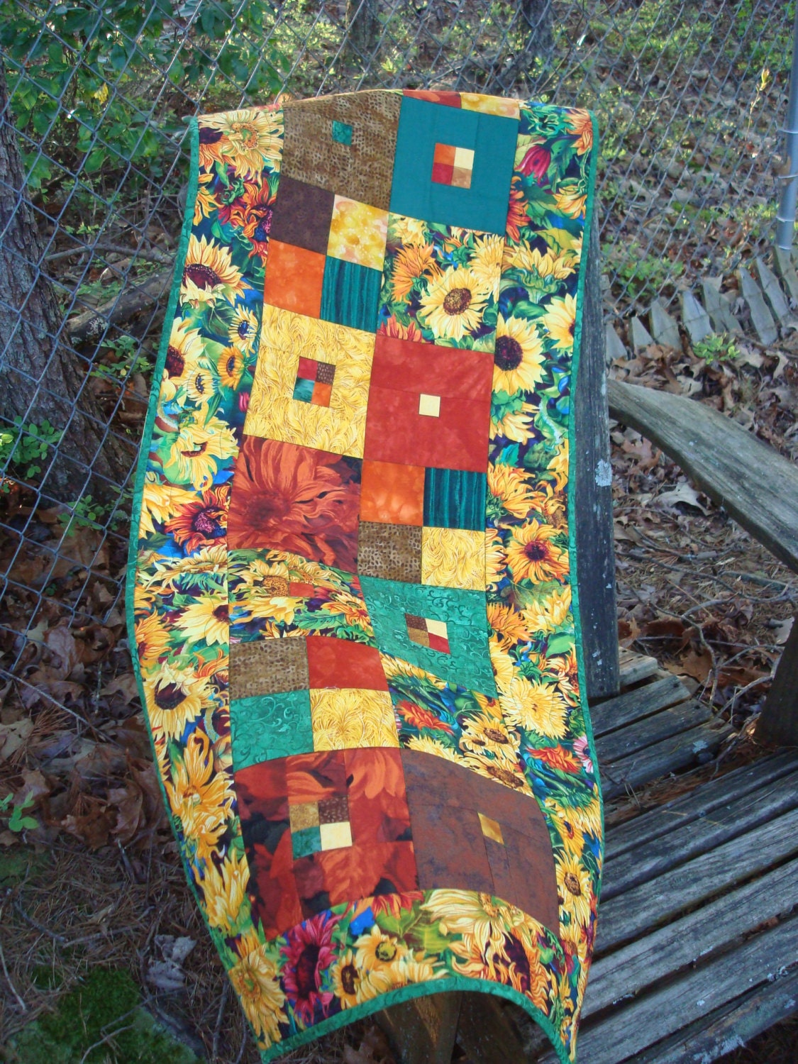 Sunflower Quilted Table Runner
