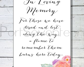 In memoriam sign | Etsy