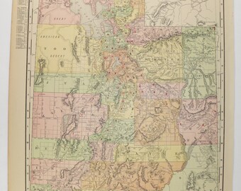 Utah railroad map | Etsy