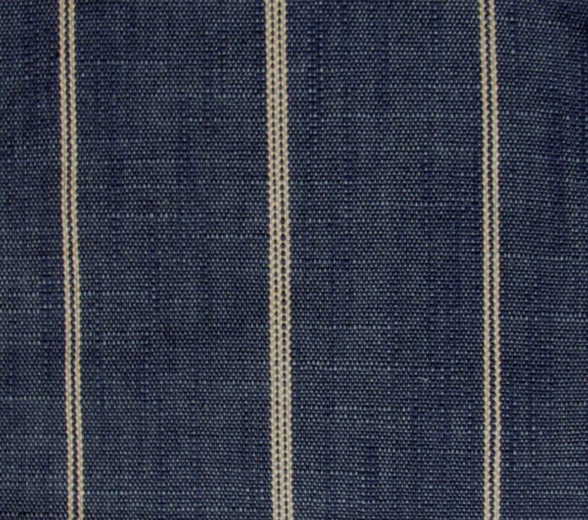 RUSTIC WOVEN indigo blue cream Stripes multipurpose fabric