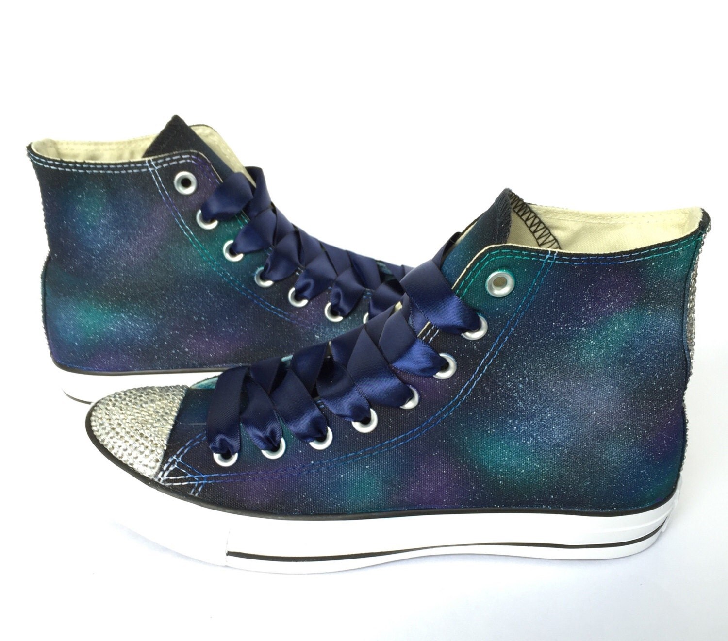 Rhinestone Galaxy Stars Converse Hand Painted Custom Converse