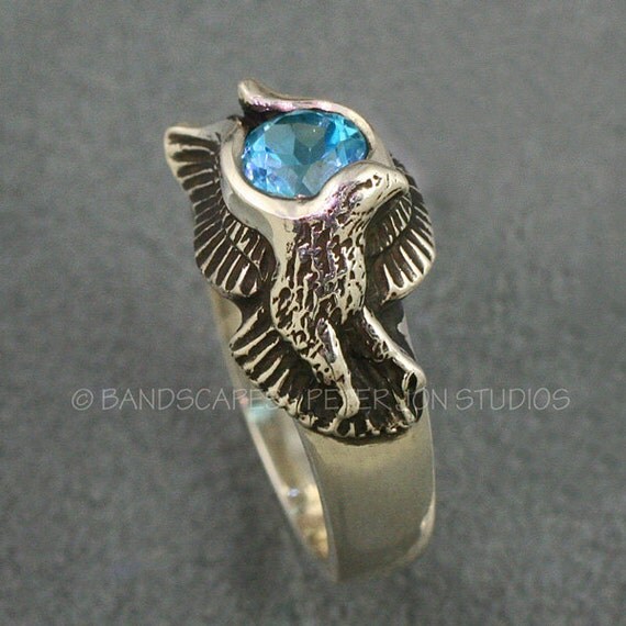 EAGLE WINGS Ring made to order in your choice of 14k White