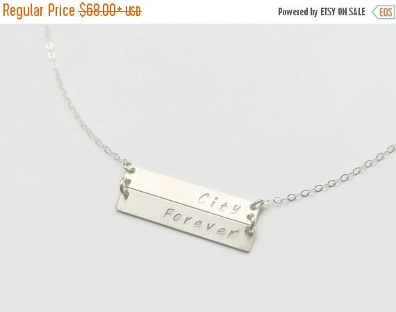 Personalized 2 3 4 Sterling Silver Bar by SilverLotusDesigns