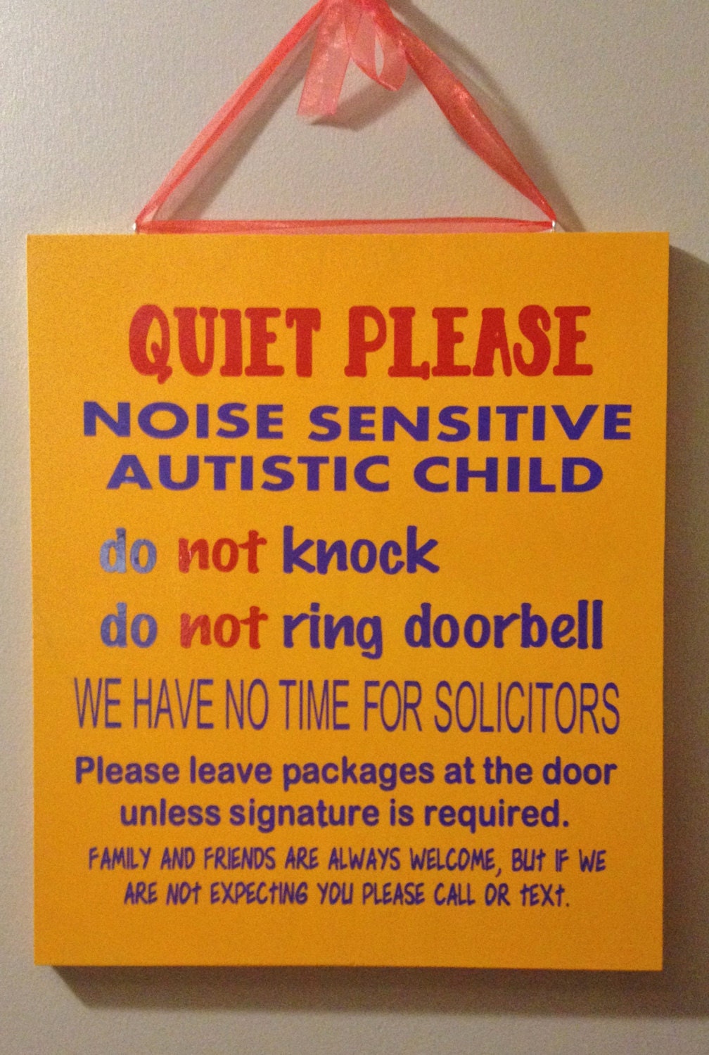 Quiet Please...........Noise Sensitive Autistic Child Sign