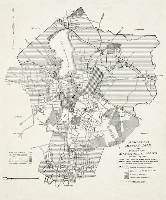 1946 Map of Wakefield Massachusetts