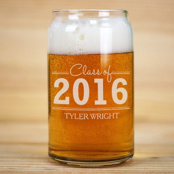 Personalized Graduation Beer Can Glass by GiftsForYouNow on Etsy