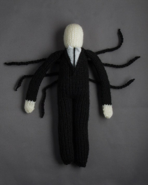 Slender Man Hand Knitted Toy Plush. Monster