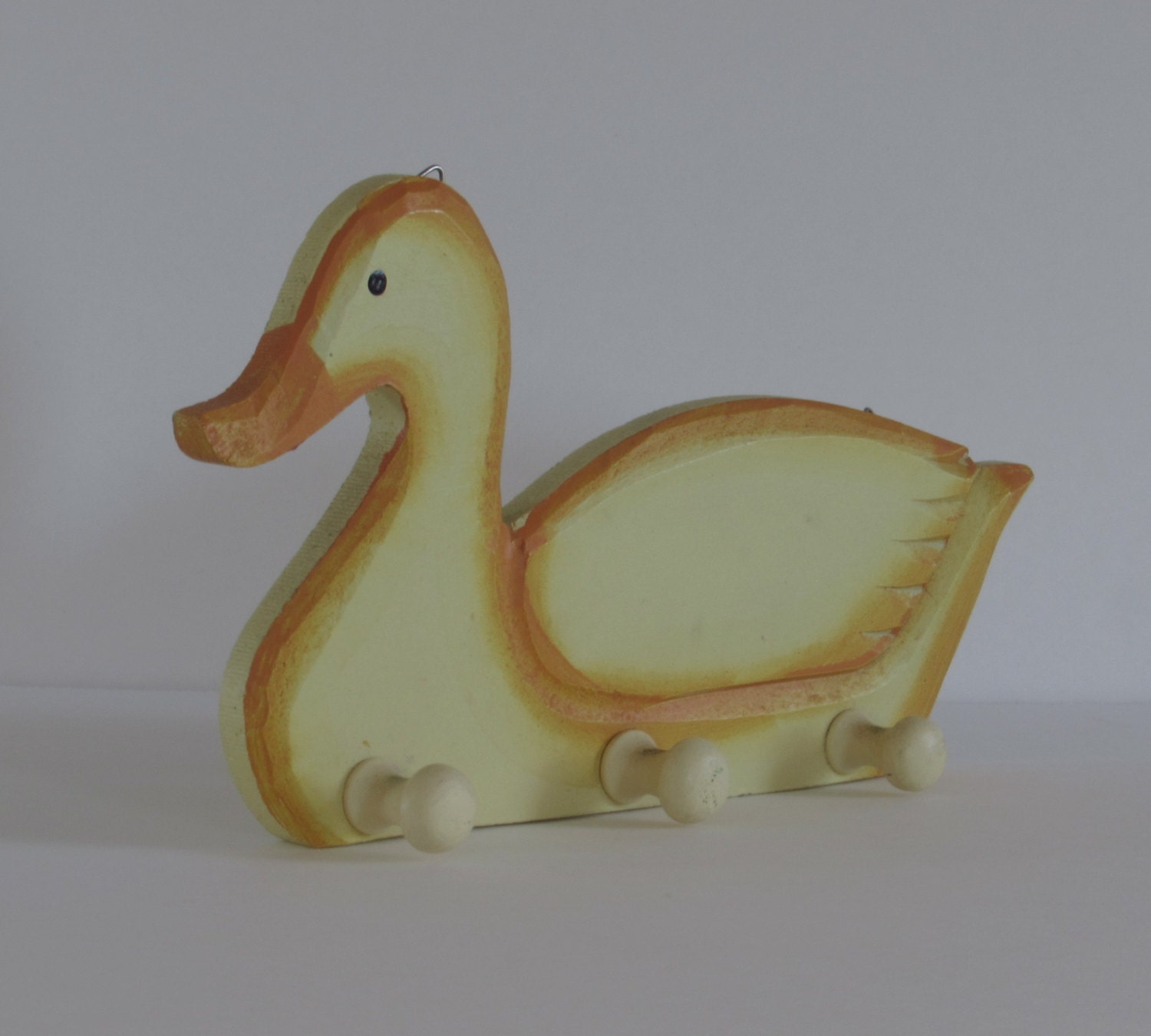 Hanging Duck Rack with Coat Robe Hat Pegs Vintage by DayJahView