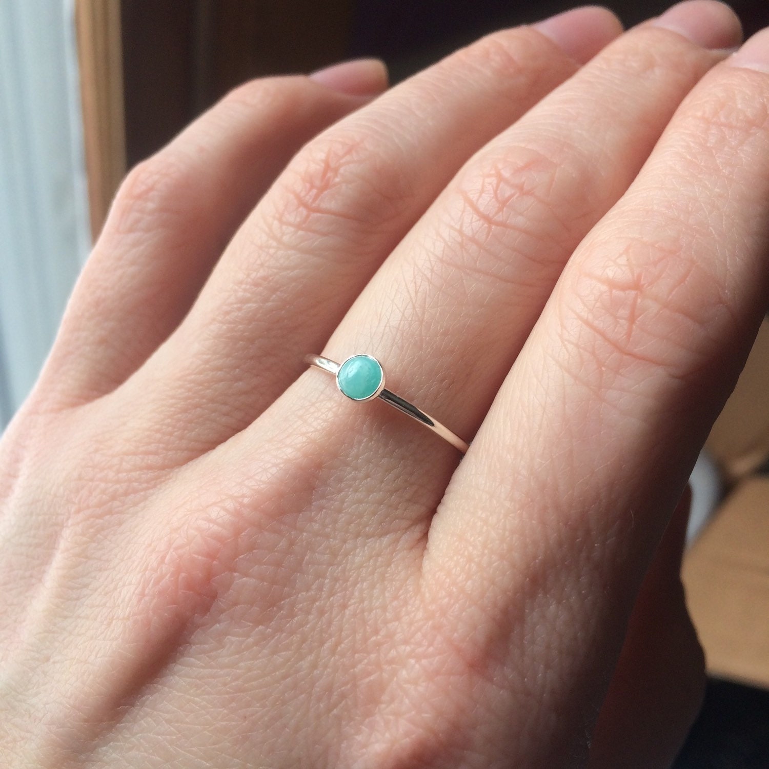 Amazonite Stacking Ring Amazonite Ring Natural Gemstone