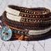 Boho Stack Leather Wrap Bracelet 5X wrap Bohemian
