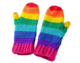 Rainbow mittens | Etsy