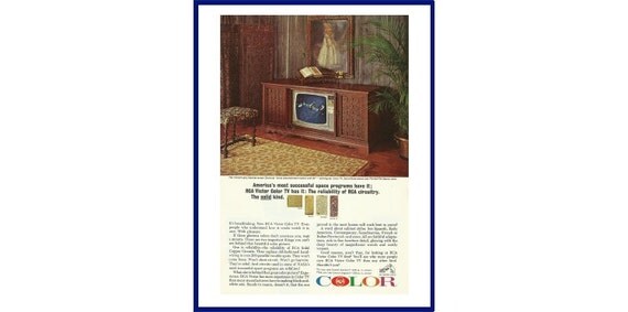 RCA Color Television Original 1965 Vintage Print Ad